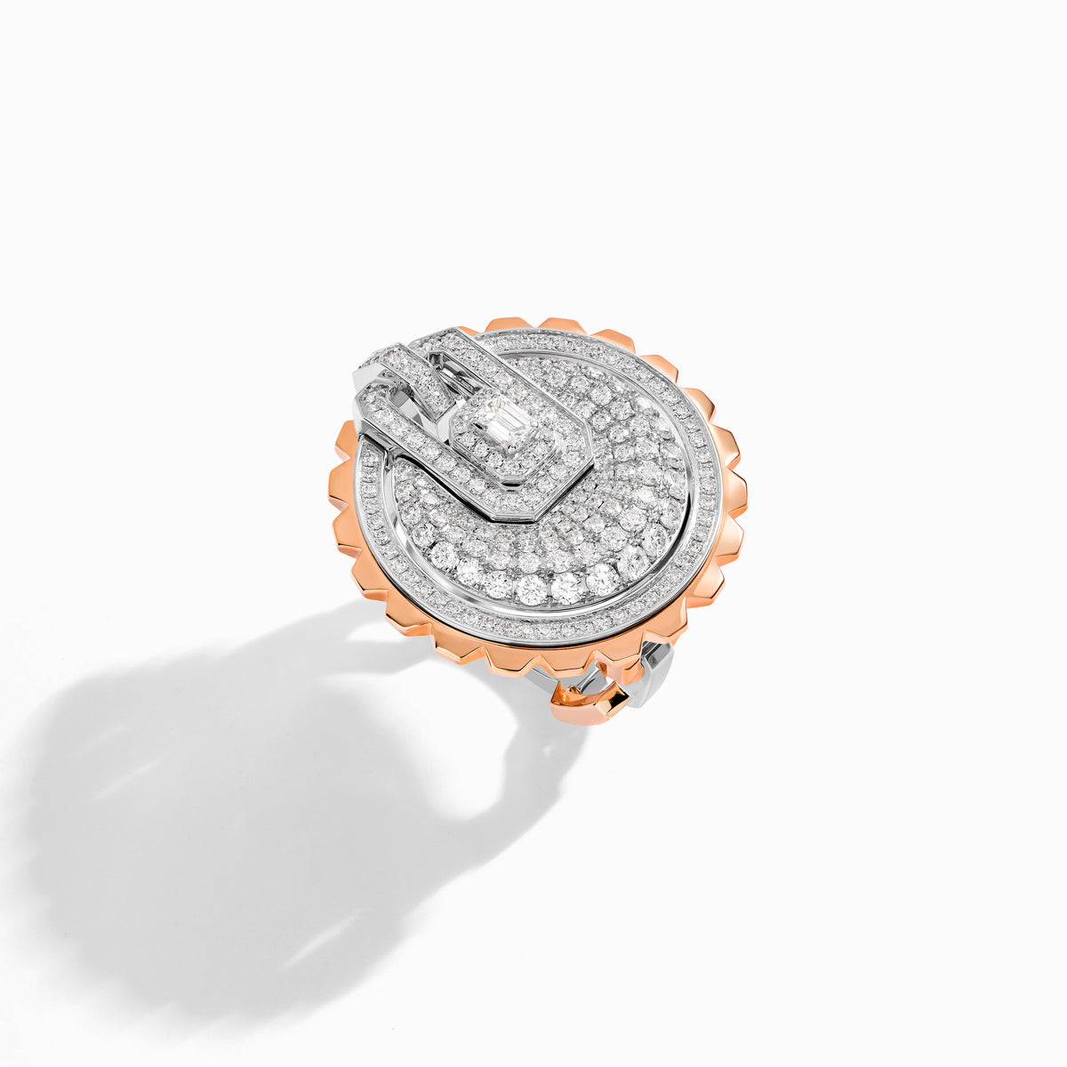 Empire Two-Tone Diamond Large Statement Ring – MARLI New York