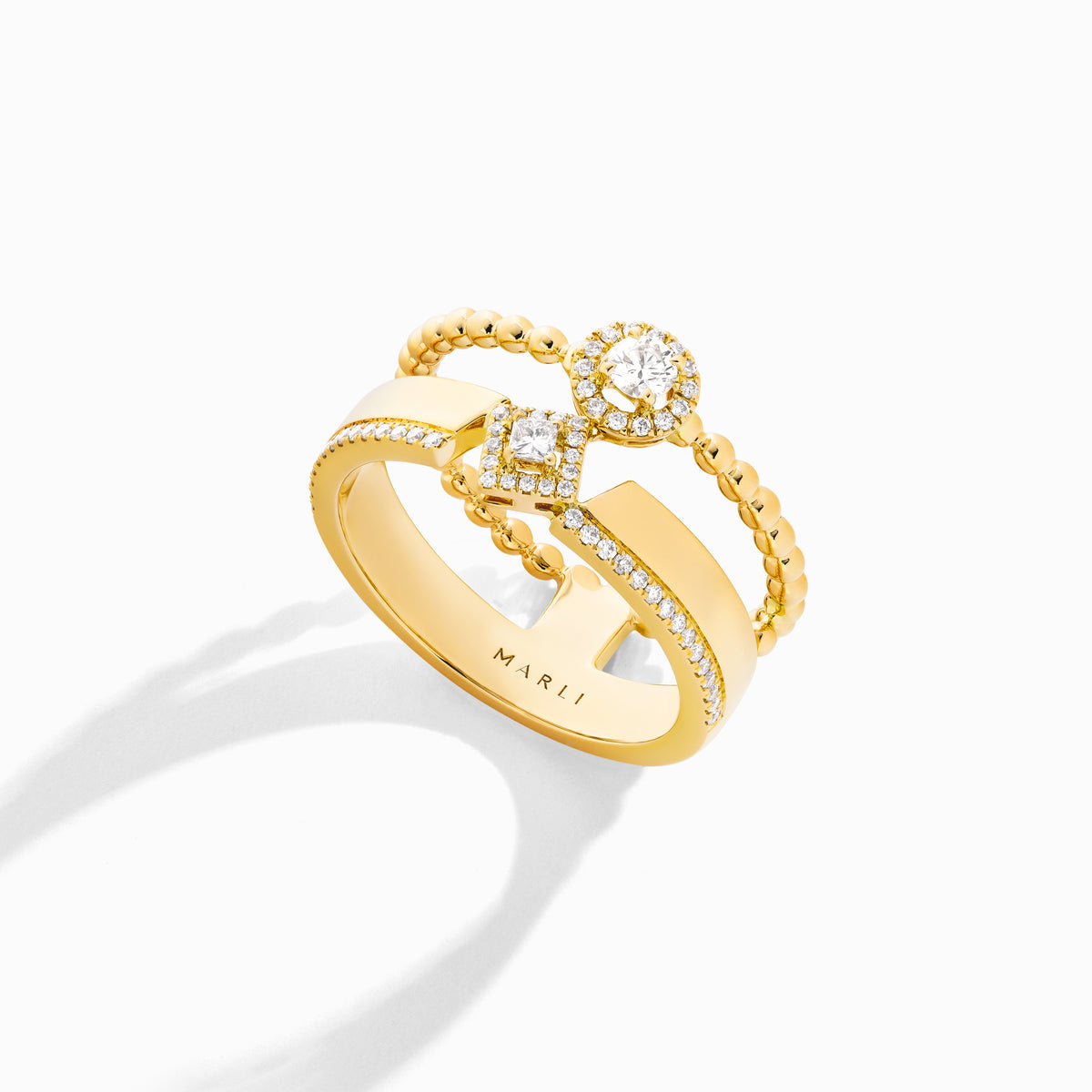 Rock Mix Double-Strand Ring – Marli New York